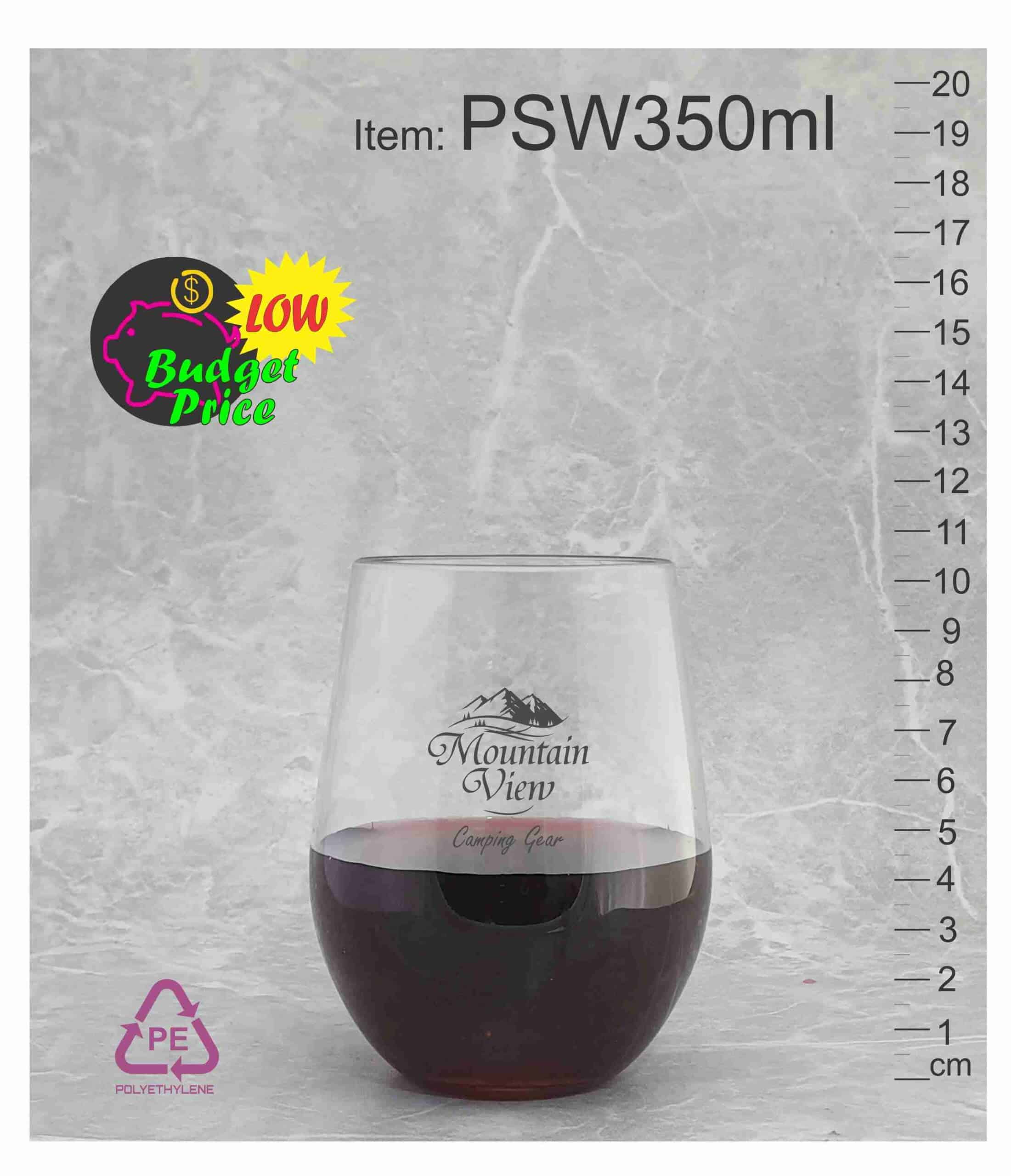Plastic Stemless Wine Glass - Inspiring Branded Glassware
